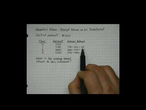 Geometric Mean: Annual Rate of Return on an Investment