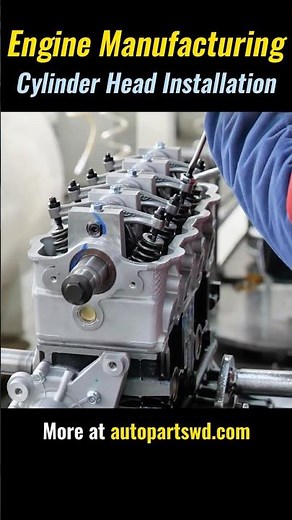 Installing the Cylinder Head | Engine Assembly in Action #engine #cylinderhead #manufacturer