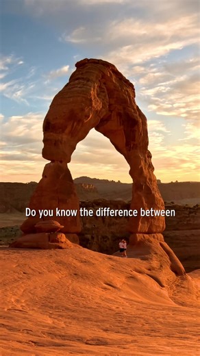 Arch or natural bridge… what’s the difference? 👀 A natural arch is formed by weathering and erosion A natural bridge is formed by flowing water 🏞️ 📍Delicate Arch = natural arch Want to see icons like this without the stress of planning? We offer guided Arches National Park tours — transportation, knowledge, and epic views included. 🔗 Book here: moabadventurecenter.com/arches-national-park-tours #Moab #ArchesNationalPark #DelicateArch #MoabAdventureCenter #UtahTravel