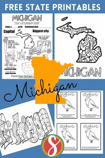 Free Michigan Coloring Pages — Stevie Doodles