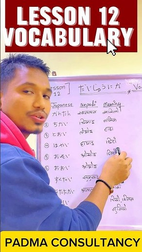 Japanese Lesson 12 Vocabulary #japaneselanguage #education #youtubeshorts #japanese #shorts