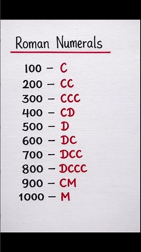 Roman Numerals 100 to 1000 ✍️ | Easy Handwritten Trick