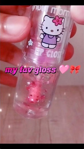 the cutest hello kitty lip gloss swatch! 🎀✨