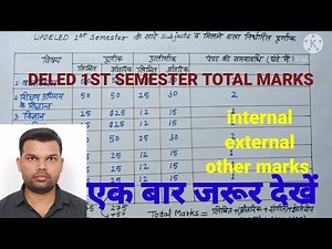 UPDELED 1st Semester SUBJECTS/MARKS/INTERNAL/EXTERNAL/TOTAL ।। प्रथम सेमेस्टर सब्जेक्ट्स UPDELED।।