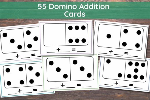 Domino Addition Cards, Montessori Math Addition, Homeschool Math Addition, Counting Activity, Addition Game, Math Activity, Task Box - Etsy Canada