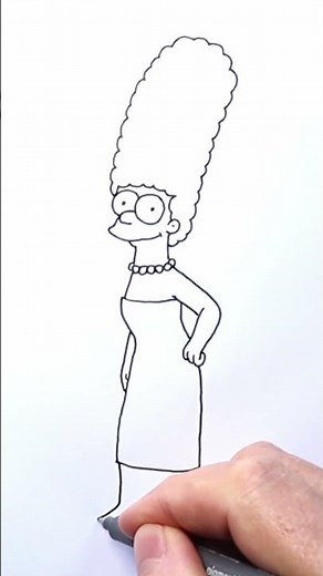 Let's draw Marge Simpson