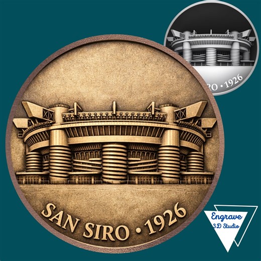3D STL File | Embossing | Depth, Height Map | Engraving| CNC | Laser Cut | San Siro Stadium - Etsy