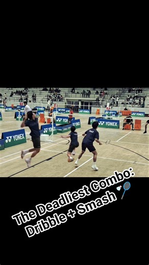 The Deadliest Combo: Dribble + Smash 🏸#badminton #badmintonlovers #trickshot #smash #sports