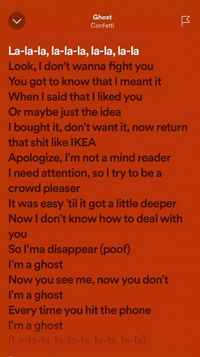 Ghost Confetti Lyrics Video