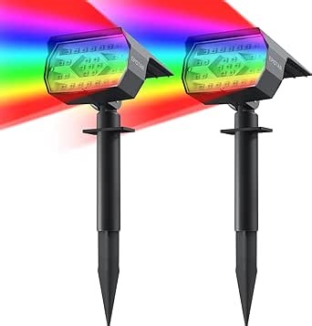 Solar Spot Lights Outdoor Color Changing,[ 29 LED/7 Modes] RGB Landscape Lights, IP67 Waterproof 2-in-1 Auto On/Off Spotlight for Pathway, Patio, Gate, Fence,2Pack