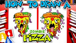 How To Draw A Zombie Pizza - Art For Kids Hub -