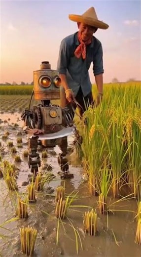 Harvest Assistant Bot 🌾⚙️ — #RiceFieldBot #FarmTools #DIYMech #RuralInnovation