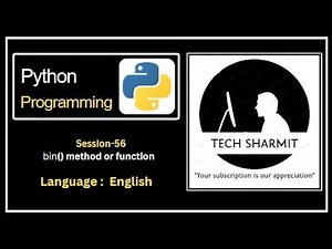 bin() function in Python | methods in python | function in python | python for beginners | python