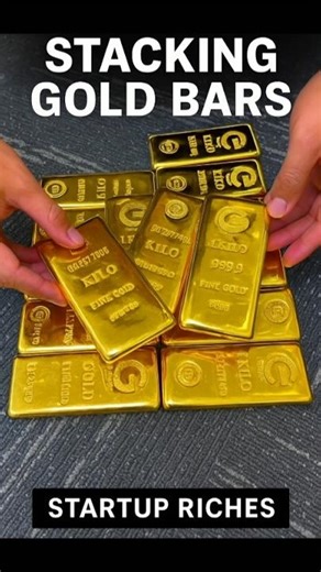 Stacking 1 Kilo Gold Bars | Satisfying Gold Stacking #Shorts