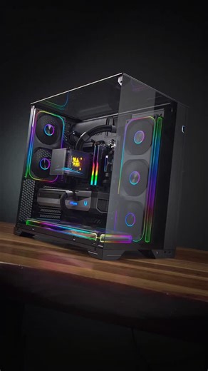 MancavePC | SKYLIGHT BLK Neon Not just RGB. Not just cooling. Built to be seen #pcbuild #jonsbo #customloop #gamingpc #rgbsetup #watercooling | Instagram