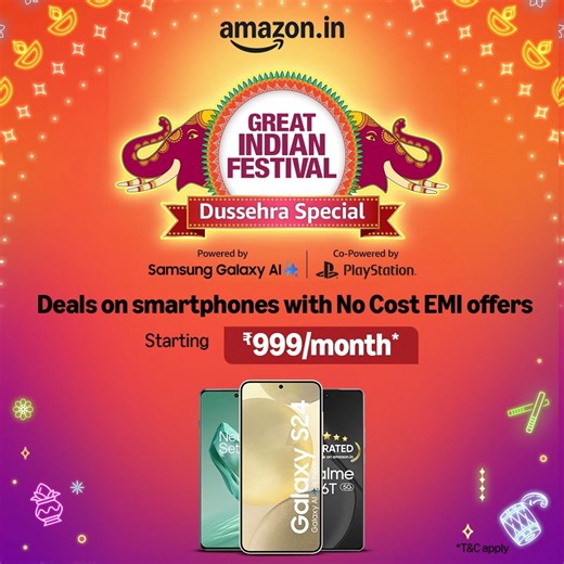 Owning your next best smartphone made easy with No Cost EMI deals! @amazonmobilesin #AmazonGreatIndianFestival2024 #TaiyaariKaTyohaar #ncemioffers #Amazonmobiles #smartphonedeals | Amazon India