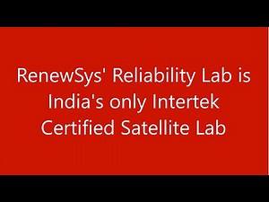 RenewSys solar Module Reliability Testing