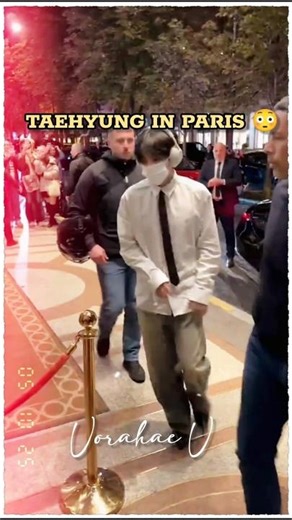 OMG! TAEHYUNG Arrives In Paris For CELINE Fashion Week #taehyungbtsv #shortstrendingnow