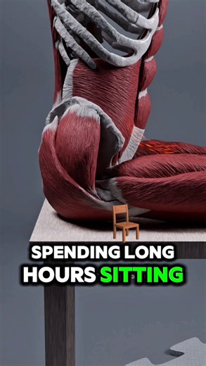 Sitting for extended periods causes the muscles at the front of your hips—your hip flexors—to become tight and shortened. At the same time, the glutes in the back grow weak and overstretched. This imbalance causes your pelvis to tilt forward into what’s called an anterior pelvic tilt, which throws off your posture and alignment from the ground up. One way to help reverse this is with the Air Bench exercise. Find a sturdy wall and wear shoes so your feet don’t slip. Walk your feet forward so your