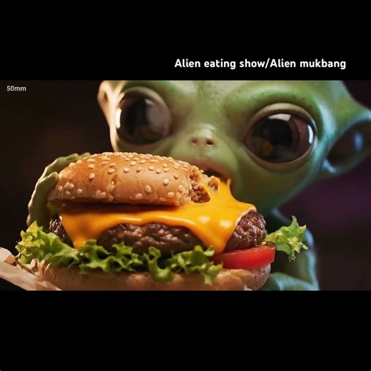 Alien eating burger.👽🍔