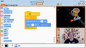 Lass die Maus durchs Weltall schweben – die Programmiererin Penny zeigt dir in unserem Tutorial, wie es geht! Ab morgen startet Programmieren mit der Maus zum Mitmachen und mit täglichen Knobelaufgaben zum Üben. #ComputerMaus #Jugendhackt Hier geht's zu "Programmieren mit Penny": https://www.wdrmaus.de/extras/mausthemen/digitalisierung/programmieren.php5 | Die Maus
