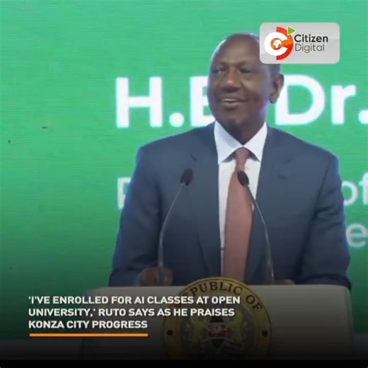 32K views · 901 reactions | ‘I’ve enrolled for AI classes at Open University,’ Ruto says as he praises Konza City progress | Citizen TV Kenya | Facebook