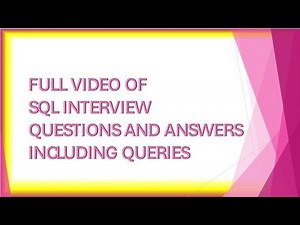 Top SQL Interview Questions and Answers including SQL Queries #sql #sqlinterviewquestions #database