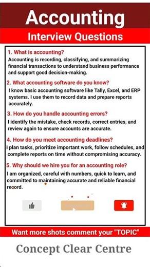 Accounting Job Interview Questions and Answers | what is accounting