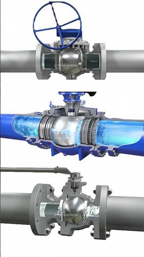 Three types of ball valves work #valve #machinery #industrial #pipelines #chemical