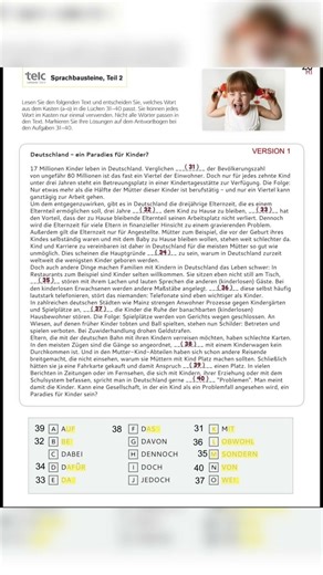 Sprachbausteine Teil 2 🇩🇪 | German B2 Grammar Practice | TELC / Goethe #shorts#telcb2 #deutschlernen