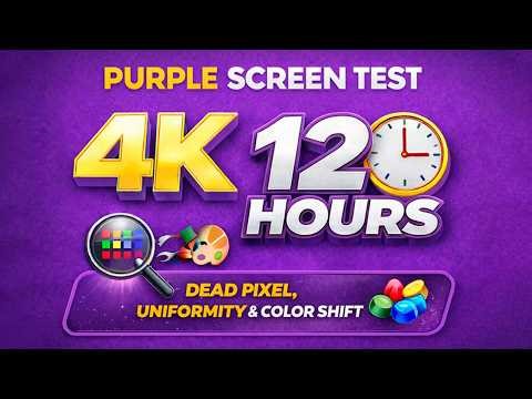 Purple Screen Test 4K – 12 Hours | Dead Pixel, Uniformity & Color Shift Test