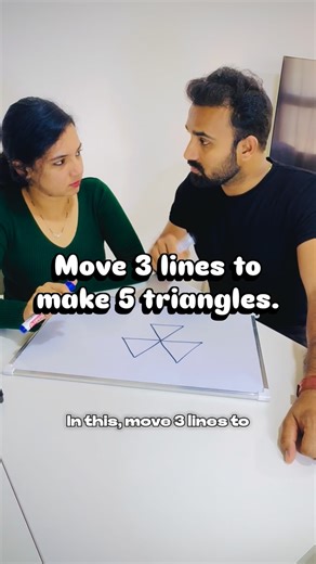 Prasann and Ankita on Instagram: "Move 3 lines to make 5 triangles."