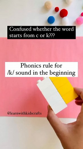 ✨ SAVE this simple rule and try this no-prep tip for practicing! Wondering if a word starts with /c/ or /k/? Here’s an easy trick: Use C before a, o, and u (like can, cup, and cat) Use K before e and i (like kid, kite, and keep) Keep in mind, there are a few exceptions—but this is a great start! Follow @learnwithkidscrafts for more fun, hands-on ideas! Easy Activities to Practice ✅Sort the Words - Make two baskets labeled C and K. Give word cards like: cap, king, cot, kid, yell, cut, key, cat. C