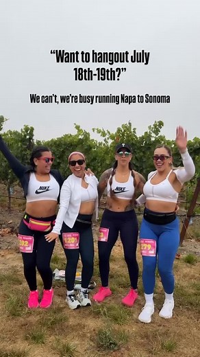 Sorry we’re busy 😉 Sign up before the price increase on Sunday (11/09) and join us for the fun! ✨🍇 #napatosonomahalfmarathon #halfmarathon #sonomacounty #winenot #running #girlrunner | Napa to Sonoma Wine Country Half Marathon & Rosé 5k