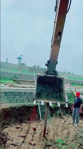 The process of driving underground pipe piles