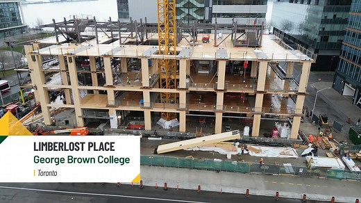 1.2K views · 57 reactions | Project Update: George Brown College's Limberlost Place project team completed the installation of the three-story, 20,000-pound mass timber columns!  Congratulations to everyone involved, including Moriyama & Teshima Architects, Acton Ostry Architects Inc, Nordic Structures and Fast + Epp, on reaching this milestone! | PCL Construction | Facebook