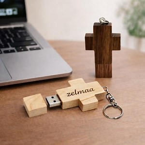 Wooden Cross USB Flash Drive | Custom Engraved Wooden USB Keychain | Religious Gift | Maple Wood Memory Stick 4GB–64GB - Etsy Canada