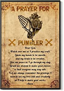 A Prayer For Plumbers Dear God Watch Over Me As I Practice My Craft For Home Office School Decor Wall Art Print Motivational Quotes Wall Decor for Home Living Room Bedroom Office Poster UNFRAMED