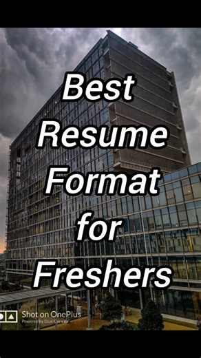 Best resume format for freshers