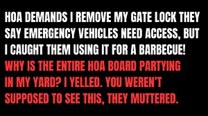 HOA Demands I Remove My Gate Lock They Say Emergency Vehicles Need Access, but I Caught Them Using It for a Barbecue! - Reddit Stories #reddit #redditstories #redditaita #redditpost #redditdrama #redditupdates #redditrelationship #redditadvice | Reddit Real Life Stories