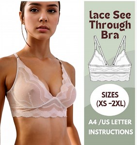 Lace Bralette Sewing Pattern| Bra Sewing Pattern| Sizes (XS- 2XL) | Include Instructions Guide - Etsy