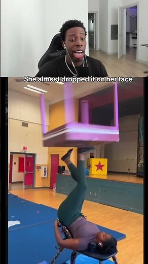 She almost dropped it on her face