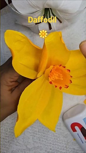 Diy Papper Daffodil /Easy Handmade Flower craft# koottukaricanvas