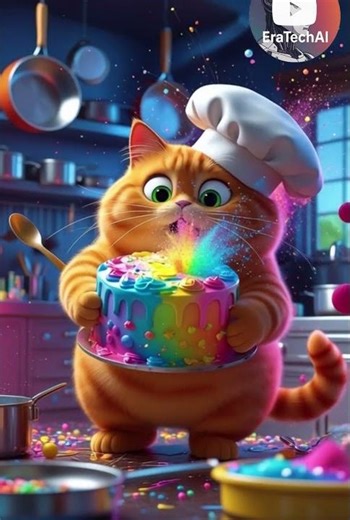 Cake Baker Cat CHAOS! 🎂🐱 Exploding Cakes in the Kitchen | Funny AI Animation