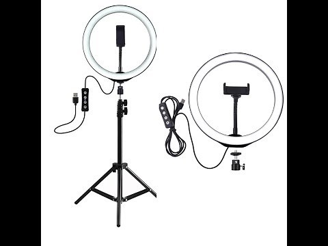 HOW TO ASSEMBLE INSTALL RING LIGHT ON TRIPOD STAND WITH PHONE HOLDER