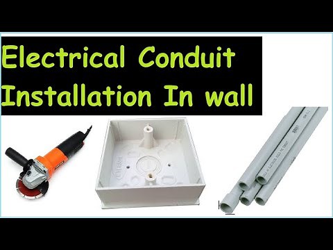 House wiring wall cutting and Installation Conduit pipe and sunk box fix