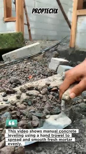 Manual Concrete Leveling with Trowel #Construction #Concrete #HandTools