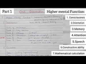 CNS Examination | Learn with examples | Higher Mental Functions | Neurology Case Presentation | GCS