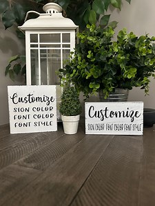 Custom Sign - Small Wood Block Sign - Personalized Gift - Choose Size, Colors, and Font Style - Etsy