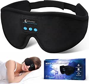 Sleep Mask Bluetooth Headphones, 3D Sleep Eye Mask with White Noise Machine, Wireless Music Weighted Sleep Headphones for Side Sleepers Insomnia Meditation Travel, Cool Gadgets for Women Man, Black…
